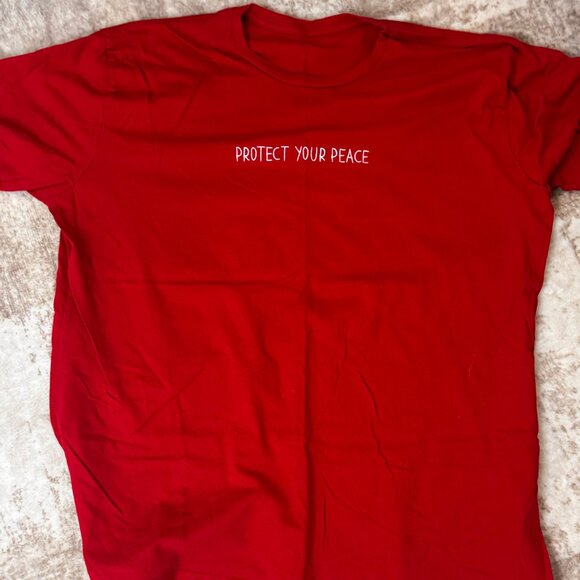 Wear the Peace | Shirts | Red Cotton Ss Tshirt W Protect Your Peace In ...